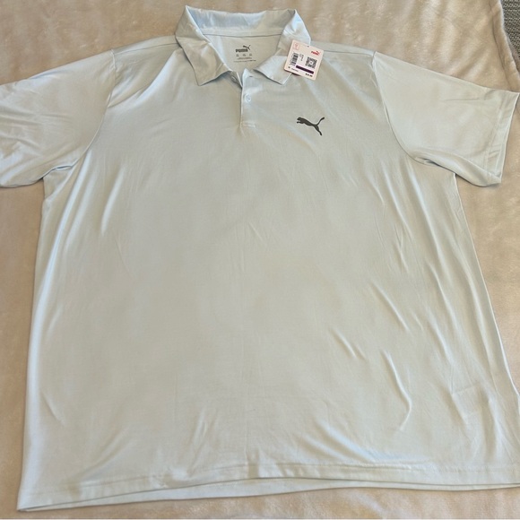 Puma | Shirts | Puma Mens Light Blue Polo Shirt | Poshmark